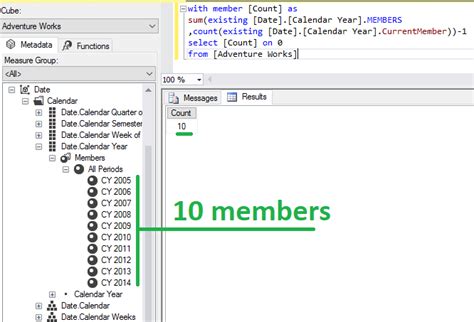 sql server how to count the number of rows in a dimension using mdx