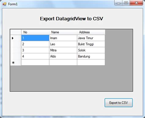 bagaimana cara export datagridview ke csv file di c dedi flo blog