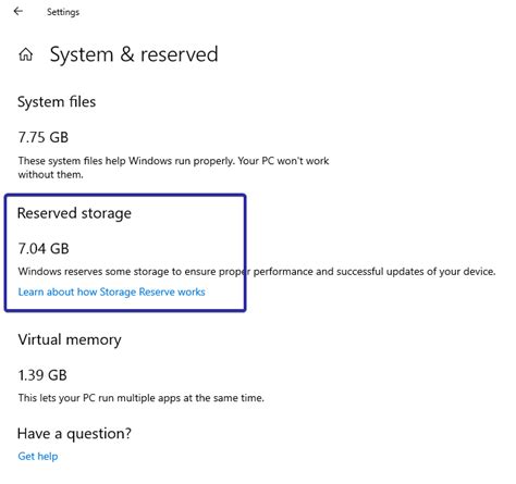 How To Enable Or Disable Reserved Storage In Windows 10