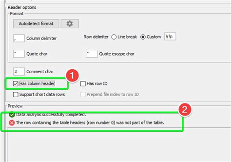 file reader first column special characters knime analytics