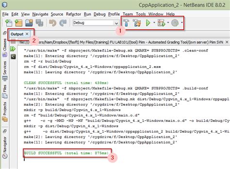 via windows command line how can we compile a netbeans c c