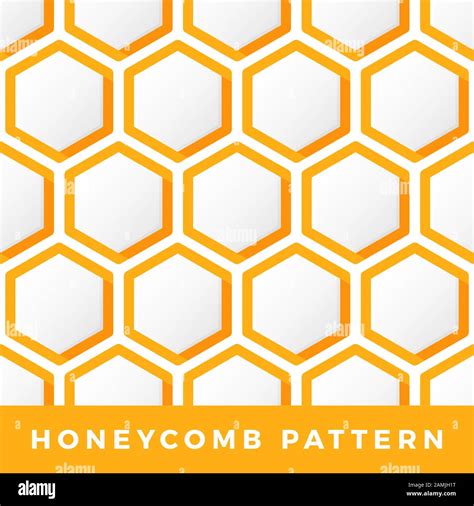 Honeycomb Vector Seamless Pattern Outline Hexagon Vector Natural Honey