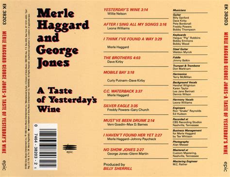 Merle Haggard And George Jones 2 A Taste Of Yesterdays Wine