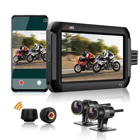 Dual Camera Front Rear Motorcycle Dvr F9d With Tpms Sony Starvis 4 0 Hd
