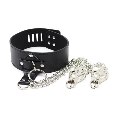 Black Bdsm Collar Sex Toys For Couples Nipple Clamps Bondage Restraints