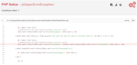 php how to use column of mpdf on yii2 stack overflow