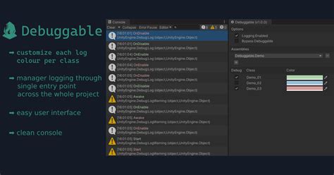 debuggable utilities tools unity asset store