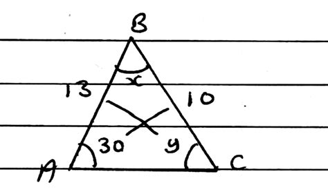 Solved In The Triangle Abc Ab 13 Cm Bc 10 Cm And Angle Bac 30