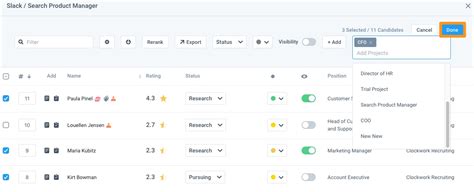 grid view move candidates in bulk knowledge base