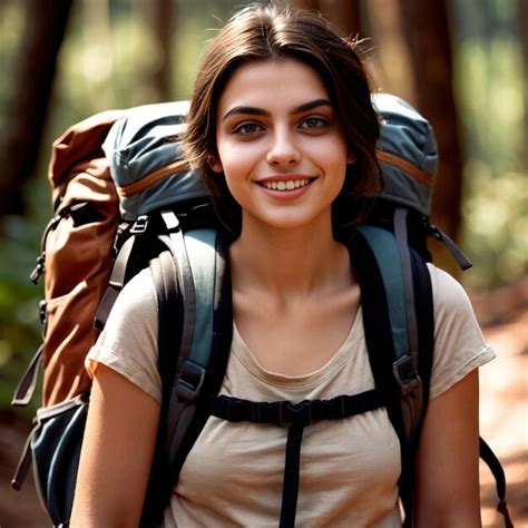Premium Photo Woman Backpacker Hiking In The Outdoors Long Journey