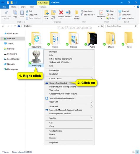 Onedrive Share Files And Folders Windows 10 Tutorials