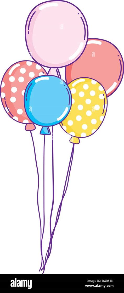 Party Balloons Helium Floating Stock Vector Image And Art Alamy