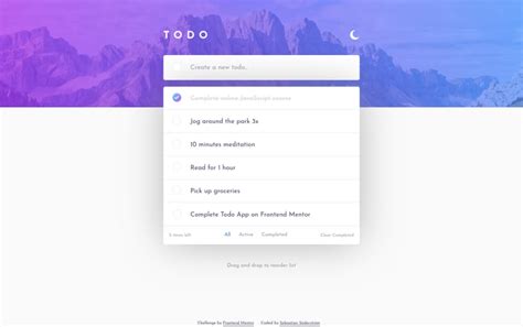 frontend mentor todo app using sass and vanilla js