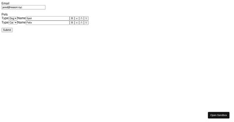 formik add remove array elements example forked codesandbox