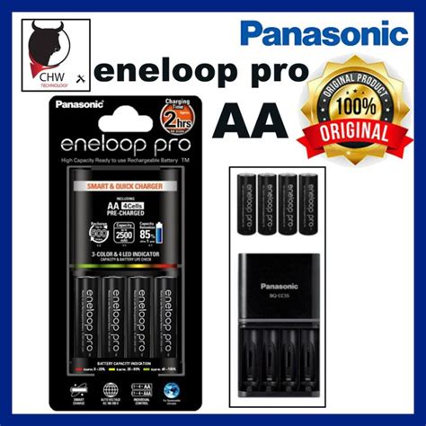 Panasonic Eneloop Pro Rechargeable Aa Ni Mh Battery X4 With Charger