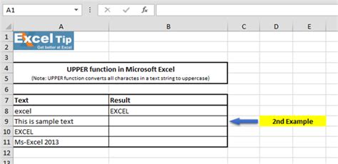 how to use uppercase function in microsoft excel