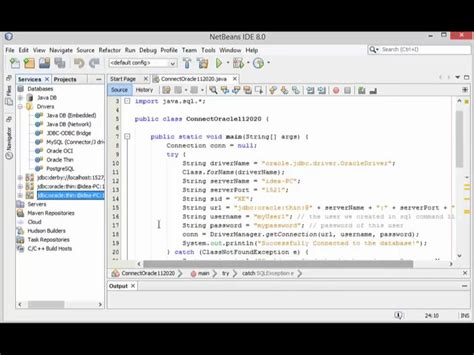connect netbeans ide 8 0 to oracle step by step youtube
