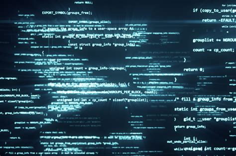 the programming code works through the computer screen terminal 3d