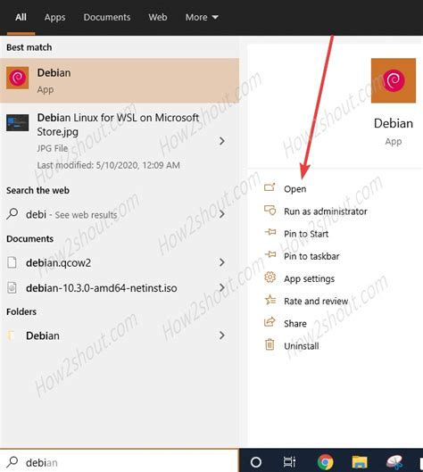 how to install debian linux server on windows 10 without