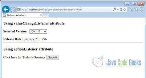 jsf components listeners example examples java code geeks 2022