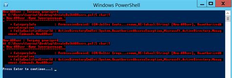 csv powershell acces denied bulk users ad stack overflow