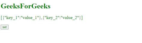 javascript set object key by variable geeksforgeeks