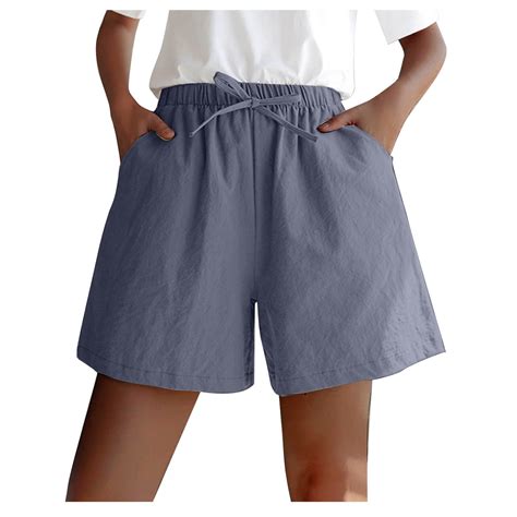 Blvb Summer Shorts For Women 2024 Loose Cotton Linen Wide Leg Shorts