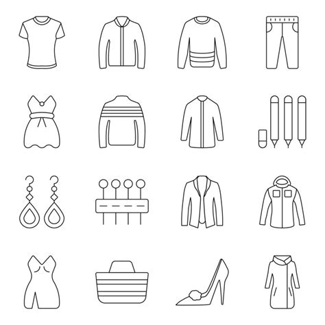 Pack Of Clothing And Attire Line Icons 6254182 Vector Art At Vecteezy