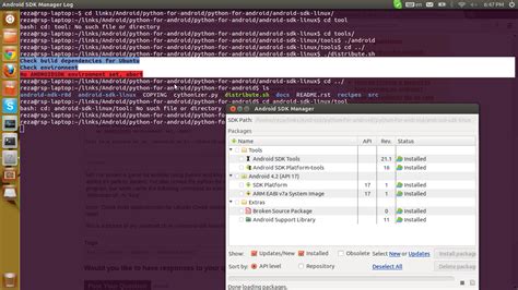 python no android sdk environment set for kivy in ubuntu