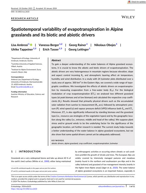 Pdf Spatiotemporal Variability Of Evapotranspiration In Alpine