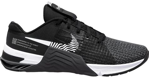 Nike Rubber Metcon 8 Training Shoes In Black White Grey Black For Men
