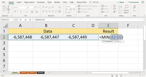 use excel s min function shortcut to find the smallest values