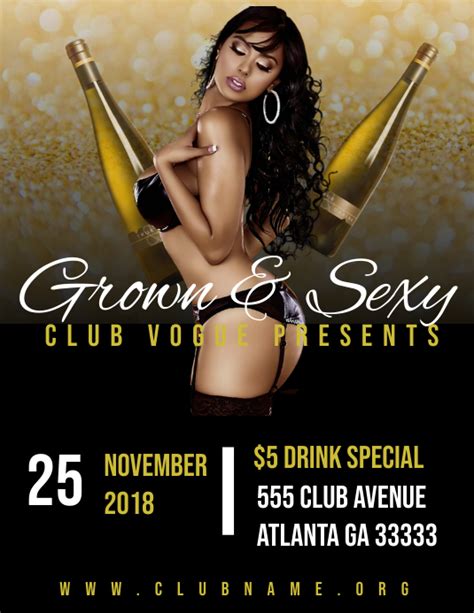 Grown And Sexy Club Flyer Template Postermywall