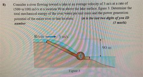 Solved 8 Consider A River Flowing Toward A Lake At An