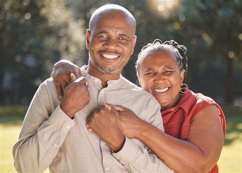 Portrait Happy Affectionate Mature African American Couple Sharing An