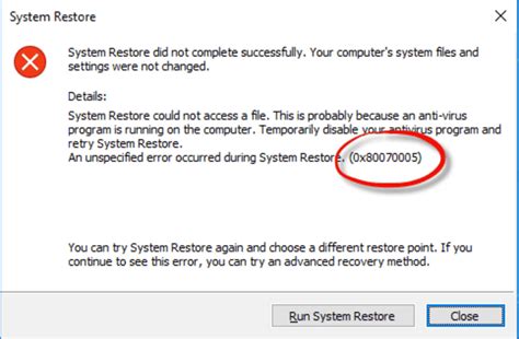 fixed system restore did not complete successfully in windows 10 8 7