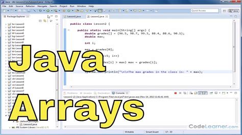 java programming tutorial 28 creating an array table