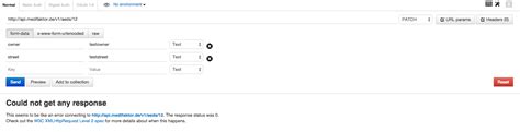 php put patch request with postman returns status code 0 in laravel