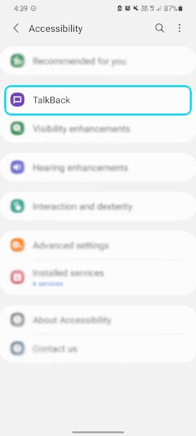 using the talkback feature samsung australia
