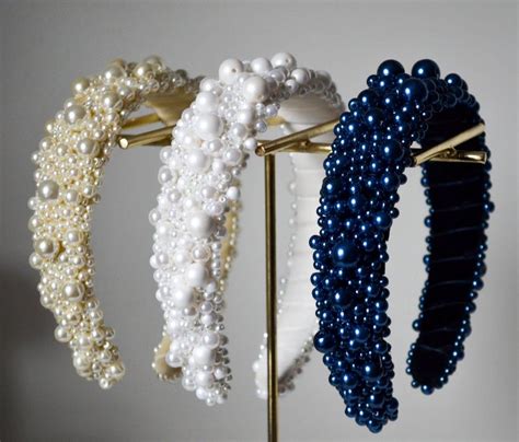 Pearl Headband Hand Beaded Headband Fashion Women Headband Etsy