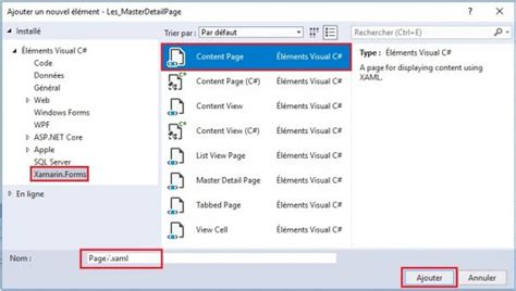 xamarin forms masterdetailpage apcpedagogie