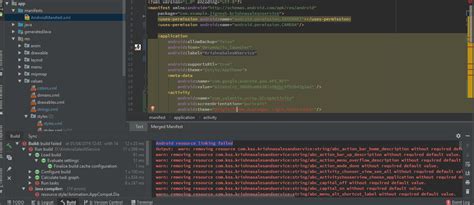 getting error like android resource linking failed stack overflow