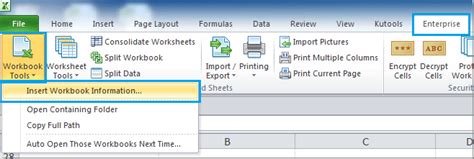 how to insert file name or path into cell header or
