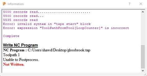 getting error invalid syntax in tape start block post processor