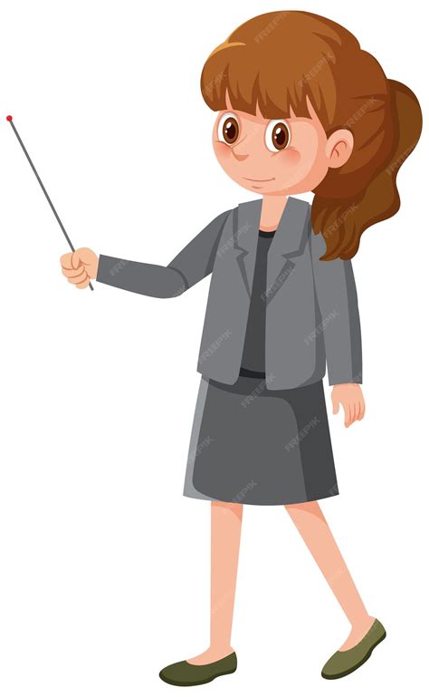 Premium Vector Young Woman Teacher Teaching Cartoon Character