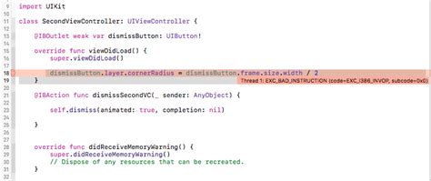ios i got a thread1 exc bad instruction while trying to run xcode