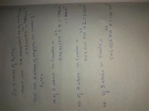 De 6 Calculate The Number Of Moles And Number Atoms Of H S And In 5