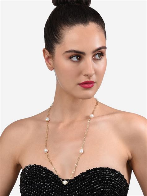 Buy Zaveri Pearls Women White Necklace And Chains Necklace And Chains