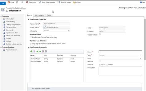 call custom action from javascript and run plugin for custom message in