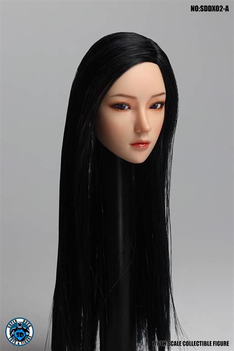 [sud Dx02a] 1 6 Black Hair Headsculpt With Movable Eye Ball By Super
